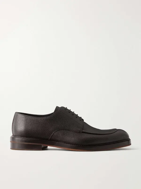 Manolo Blahnik Newbury Full-grained Leather Derby Shoes