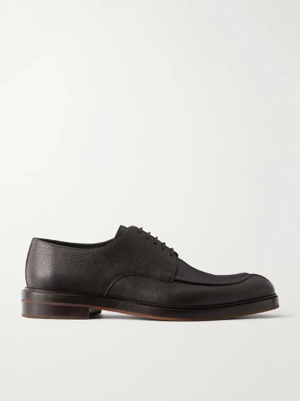 Manolo Blahnik Newbury Full-grained Leather Derby Shoes - Brown