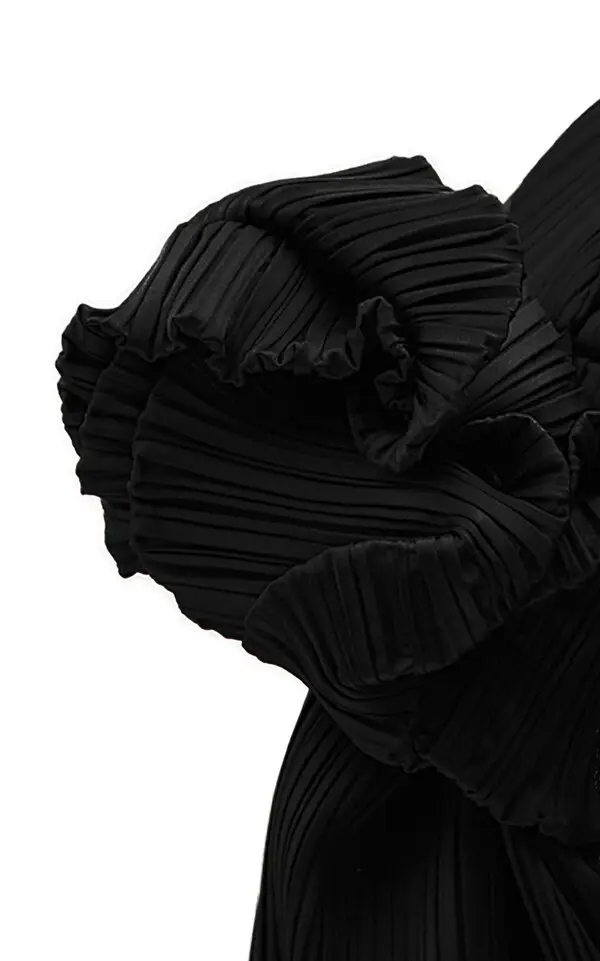 Bottega Veneta Plisse Satin Midi Dress