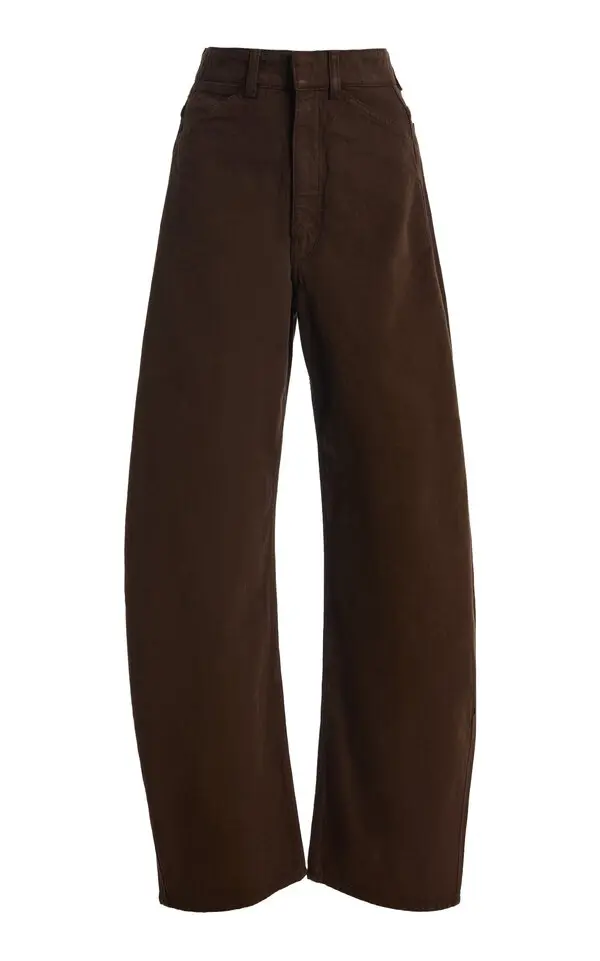 LEMAIRE Rigid High-rise Curved-leg Jeans - Brown