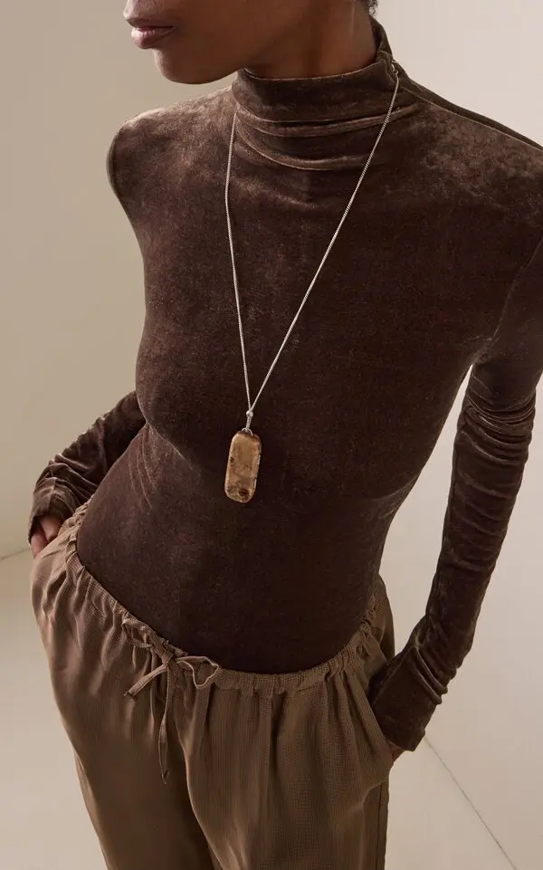 LEMAIRE Burl Wood Mirror Necklace