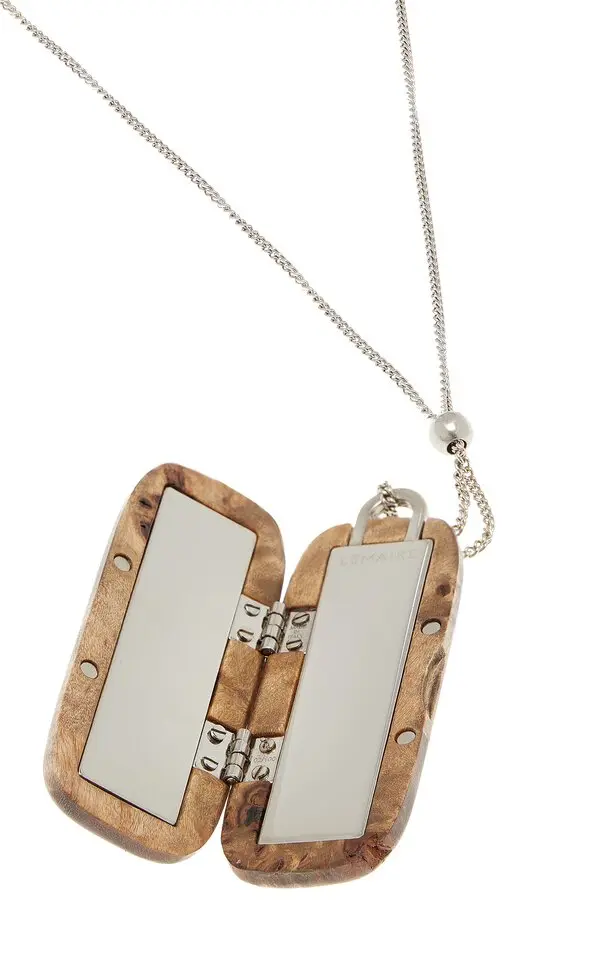LEMAIRE Burl Wood Mirror Necklace