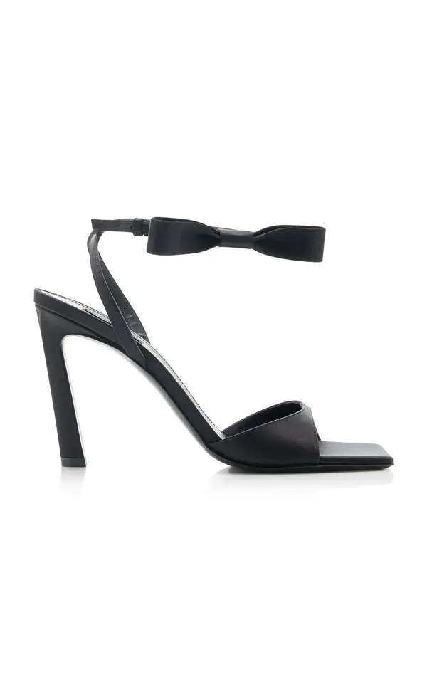 Givenchy Naked Bow Satin Ankle Strap Sandals - Black
