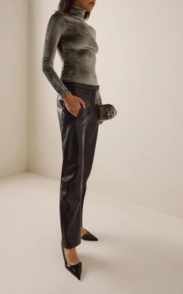 LEMAIRE High-neck Metallic Velvet Top