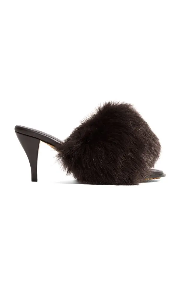 Bottega Veneta Cherry Shearling Mules - Brown