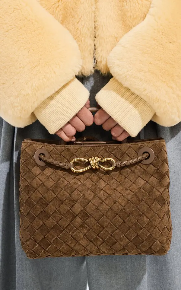 Bottega Veneta Andiamo Intrecciato Suede Bag