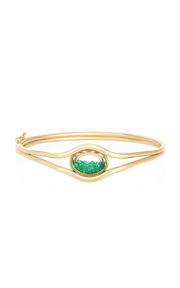 Moritz Glik 18k Yellow Gold Rastro Bracelet Petite Emerald