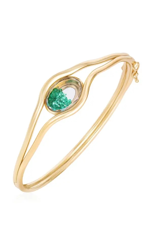 Moritz Glik 18k Yellow Gold Rastro Bracelet Petite Emerald