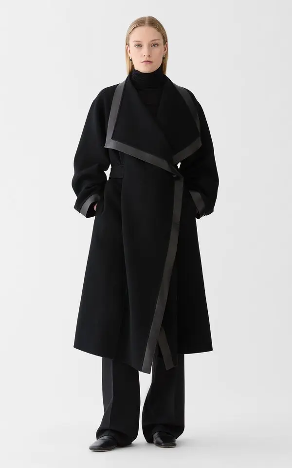 Lafayette 148 New York Belted Cashmere A-line Coat