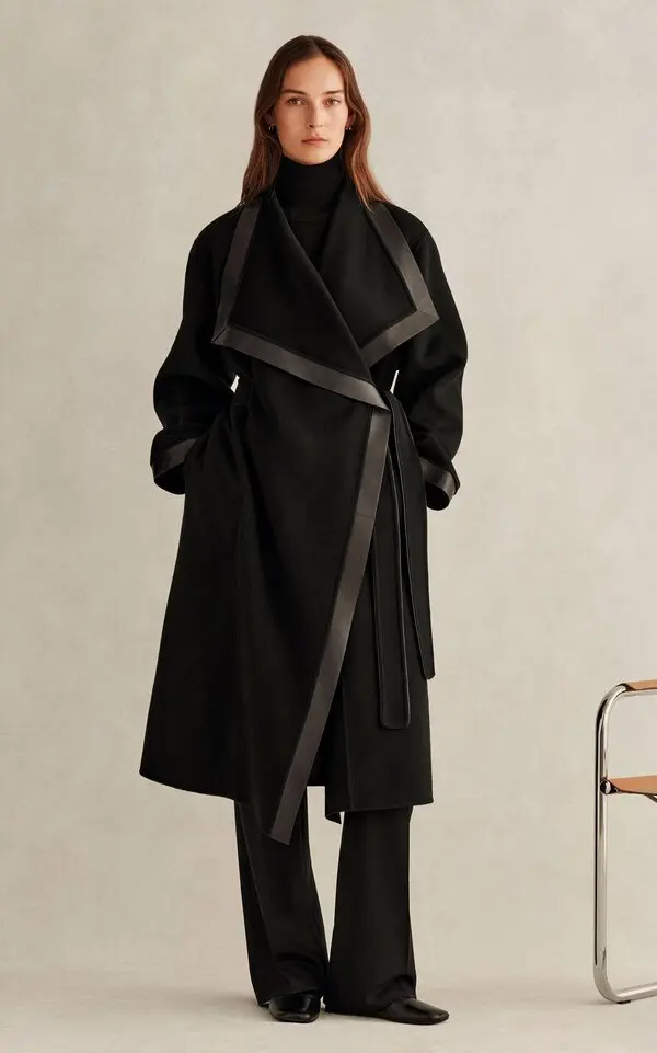 Lafayette 148 New York Belted Cashmere A-line Coat