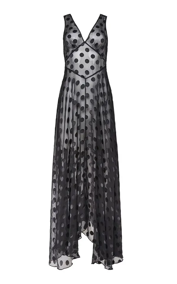 FLEUR DU MAL Silk Dot Gown - Black