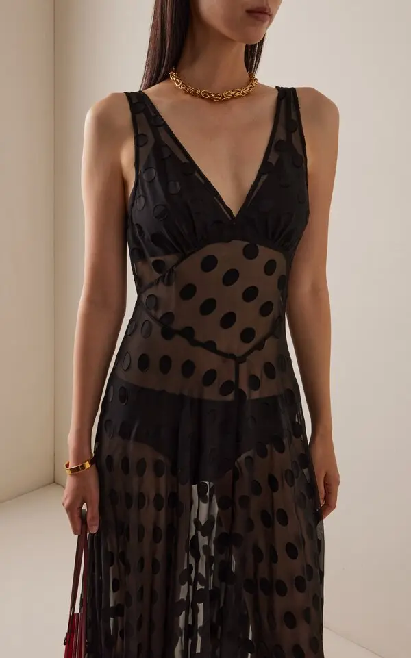 FLEUR DU MAL Silk Dot Gown