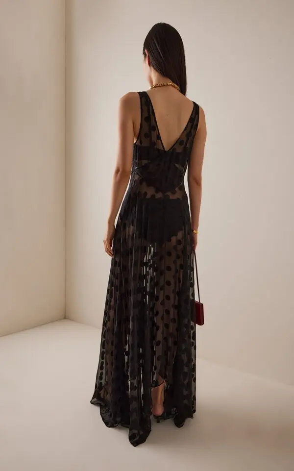 FLEUR DU MAL Silk Dot Gown