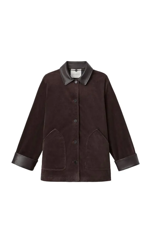 Lafayette 148 New York Cotton Corduroy Quilted Car Coat