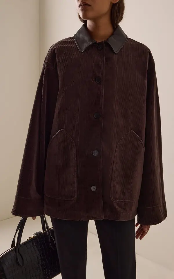 Lafayette 148 New York Cotton Corduroy Quilted Car Coat