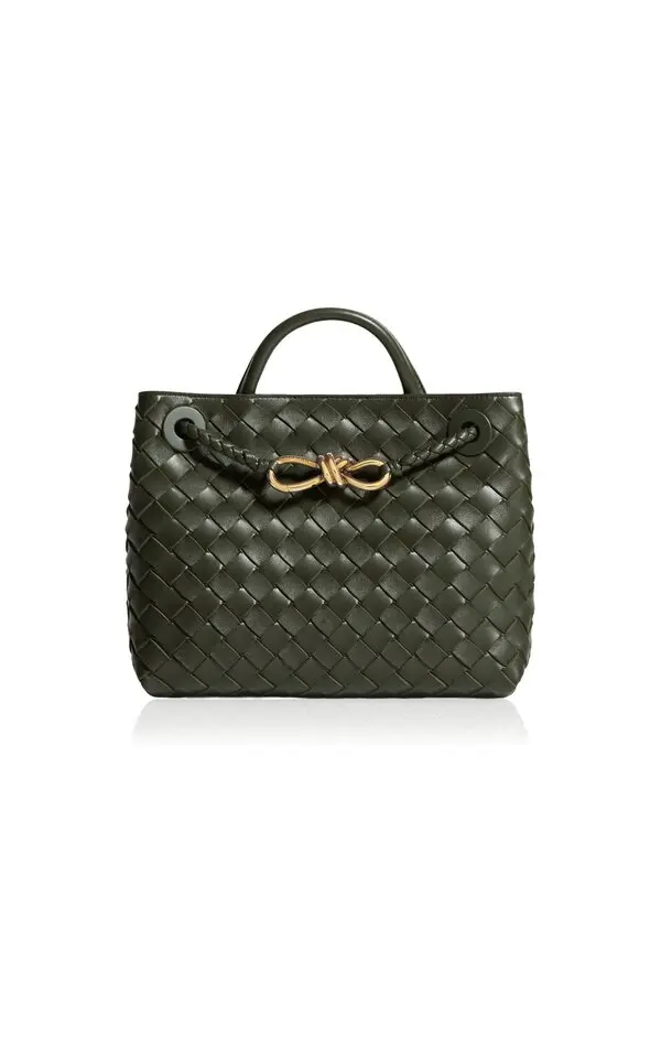 Bottega Veneta Small Andiamo Intrecciato Leather Bag - Green