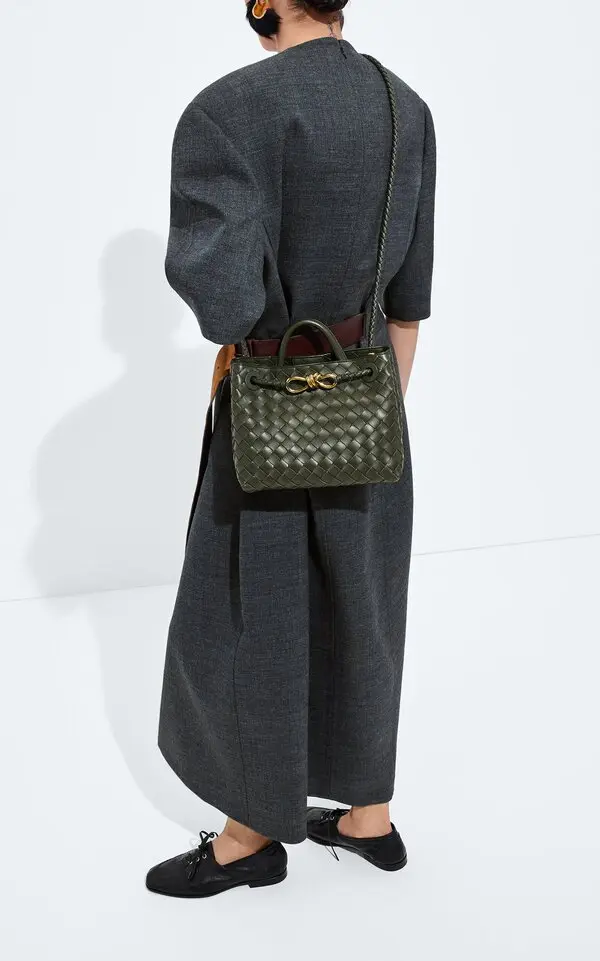 Bottega Veneta Small Andiamo Intrecciato Leather Bag - Green