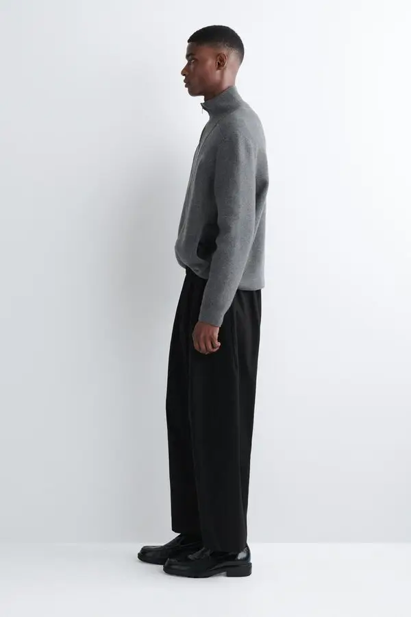 Cos Cotton Cropped Relaxed-fit Barrel-leg Pants