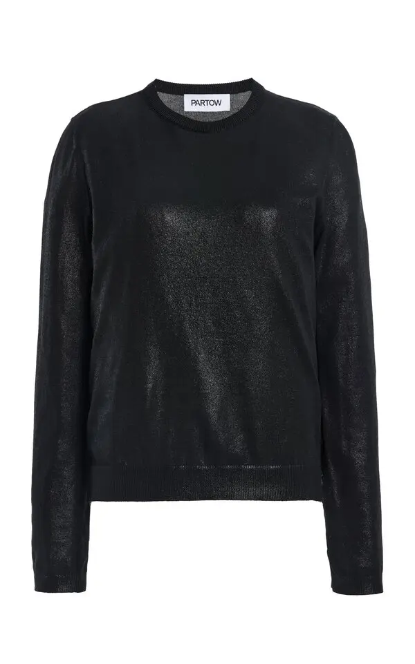 Partow Eldridge Pima Cotton Sweater - Black