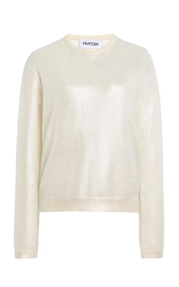 Partow Eldridge Pima Cotton Sweater - Silver
