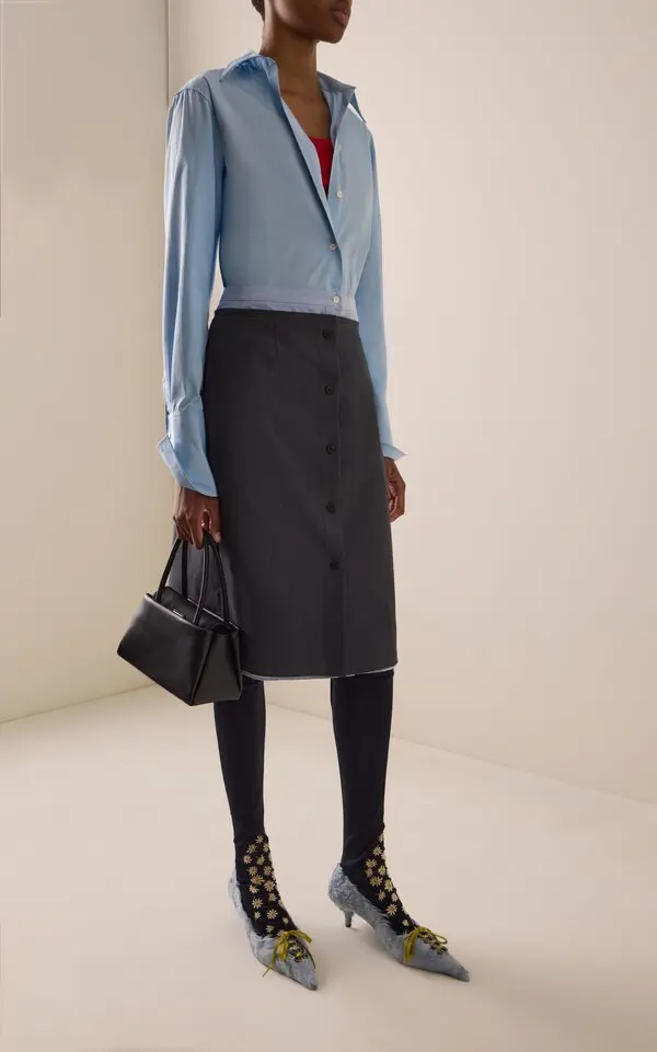Prada Flower Knee-high Cotton Socks