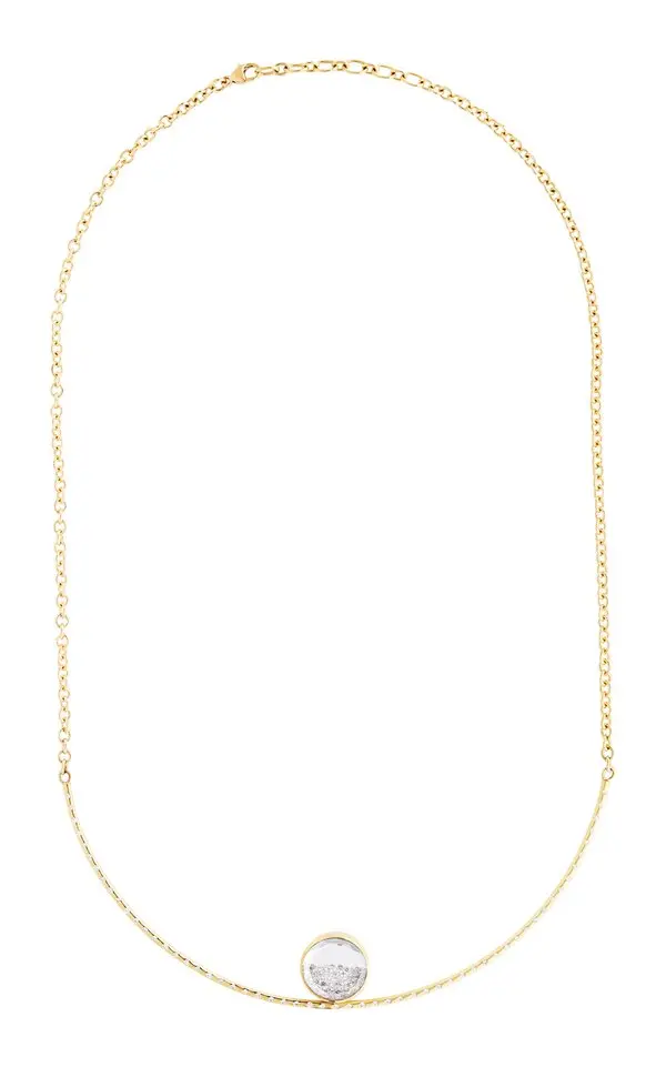 Moritz Glik 18k Yellow Bambole 15 Pave Necklace