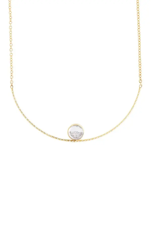 Moritz Glik 18k Yellow Bambole 15 Pave Necklace