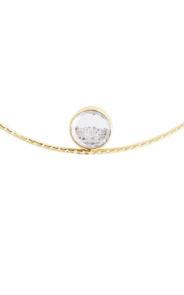 Moritz Glik 18k Yellow Bambole 15 Pave Necklace