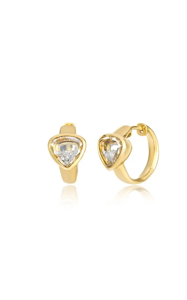 Moritz Glik 18k Yellow Neue Heart-ish Huggie Earrings - Gold