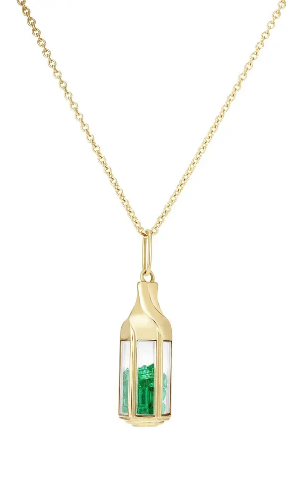 Moritz Glik 18k Yellow Gold Farol Necklace Emerald