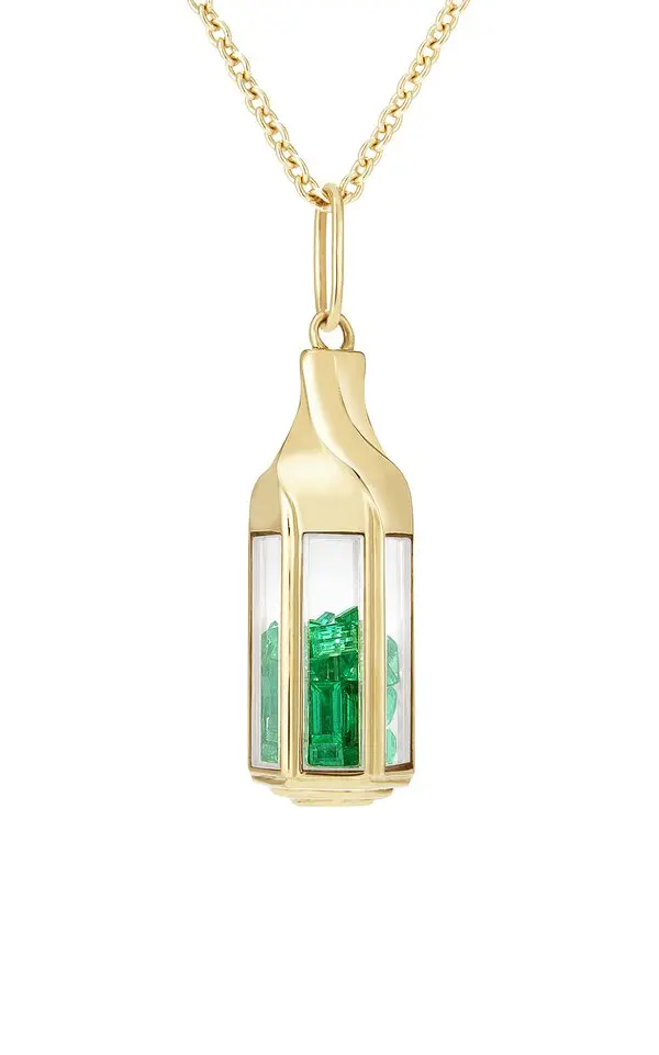 Moritz Glik 18k Yellow Gold Farol Necklace Emerald