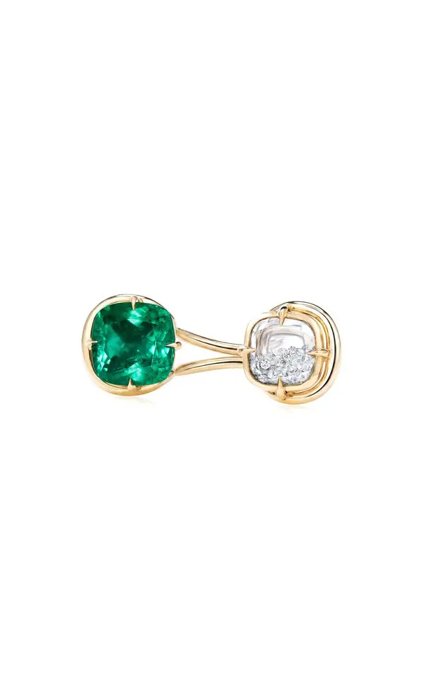 Moritz Glik 18k Yellow Gold Ita Ring - Green