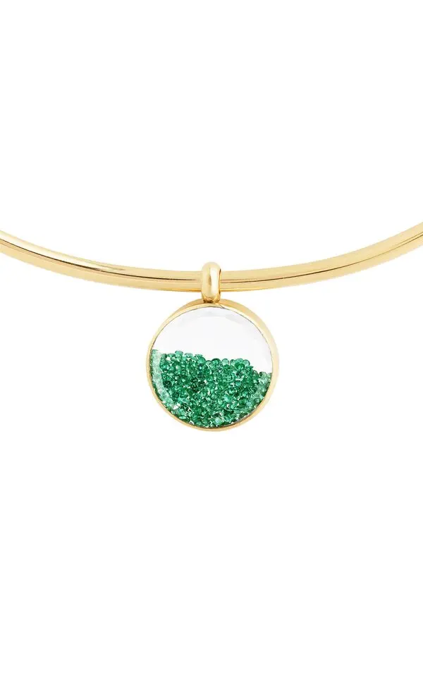 Moritz Glik 18k Yellow Gold Trapezio Choker Necklace Emerald