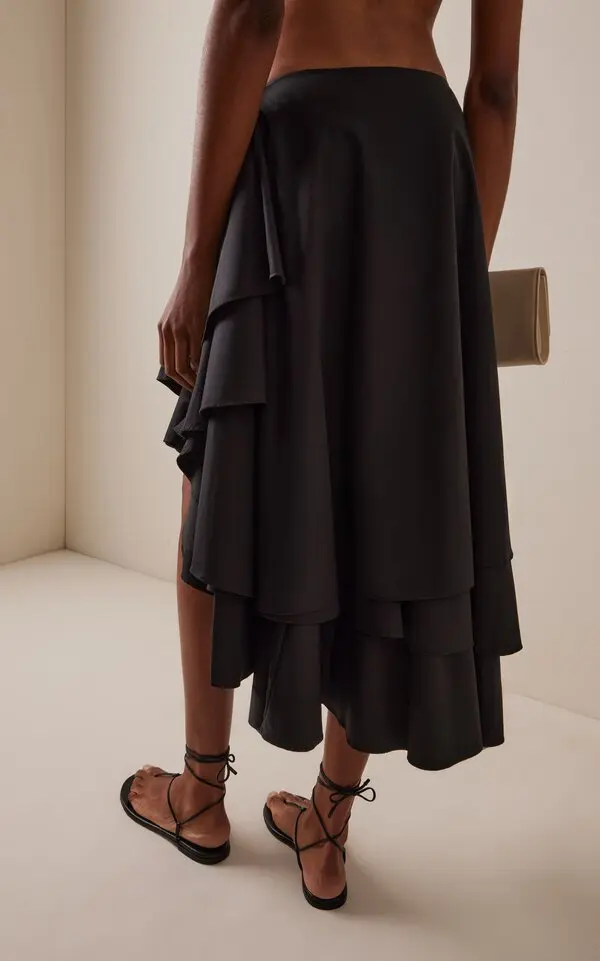 Co Asymmetric Cotton Poplin Full Skirt
