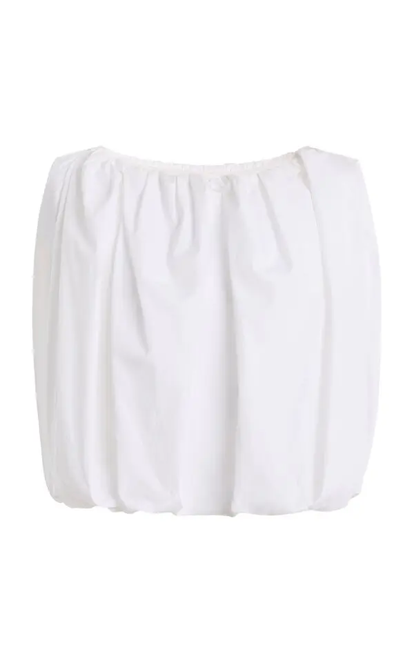 Co Bubble Cotton Poplin Top - White