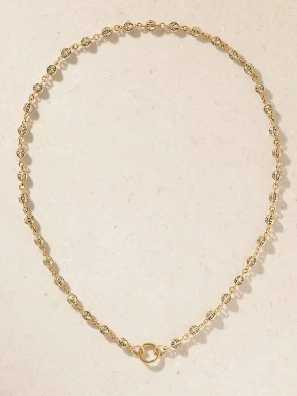 LUCY DELIUS 14-karat Rhodium-plated Diamond Necklace - Gold