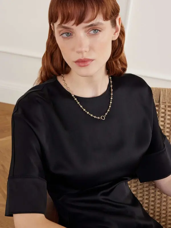 LUCY DELIUS 14-karat Rhodium-plated Diamond Necklace