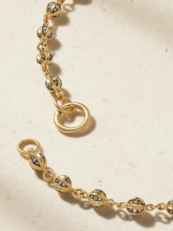 LUCY DELIUS 14-karat Rhodium-plated Diamond Necklace