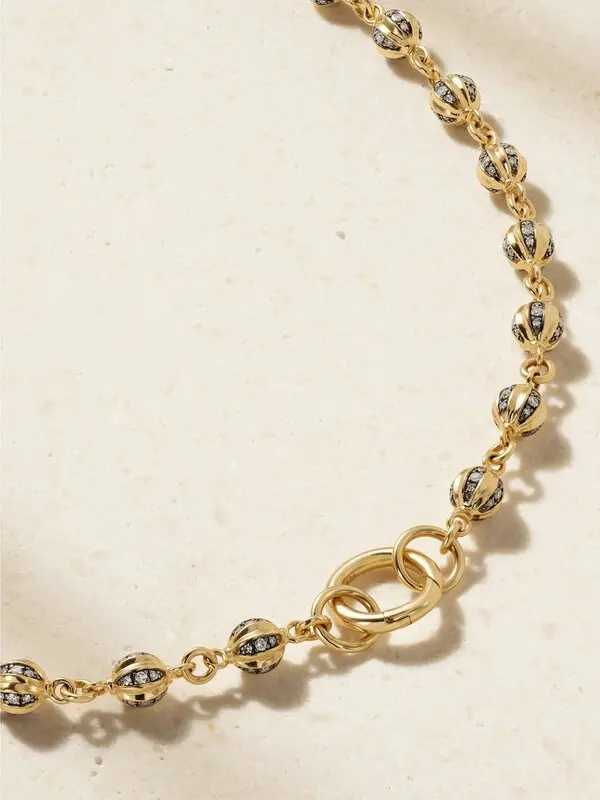 LUCY DELIUS 14-karat Rhodium-plated Diamond Necklace