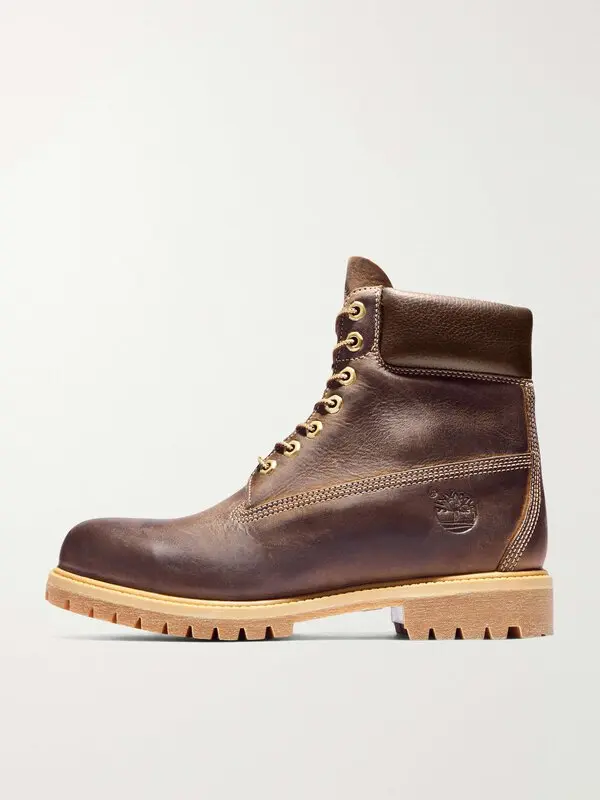 Timberland Premium 6-inch Distressed-effect Leather Lace-up Boots