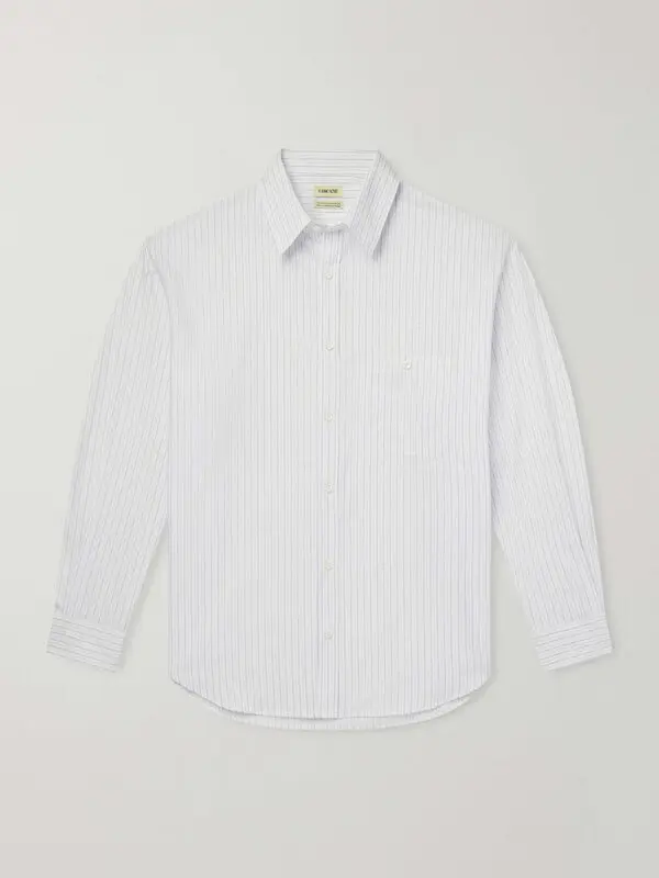 De Bonne Facture Architect Striped Cotton-poplin Shirt - White