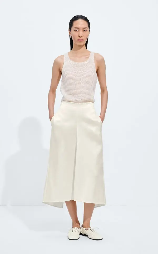 Bottega Veneta Satin Midi Slip Skirt
