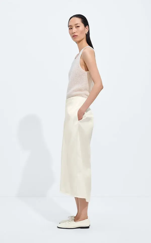 Bottega Veneta Satin Midi Slip Skirt