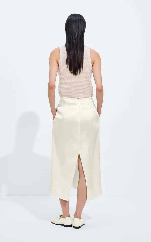 Bottega Veneta Satin Midi Slip Skirt