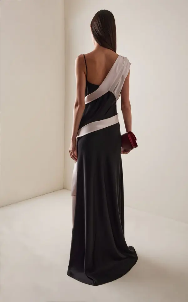 Alejandra Alonso Rojas Draped Satin Slip Gown