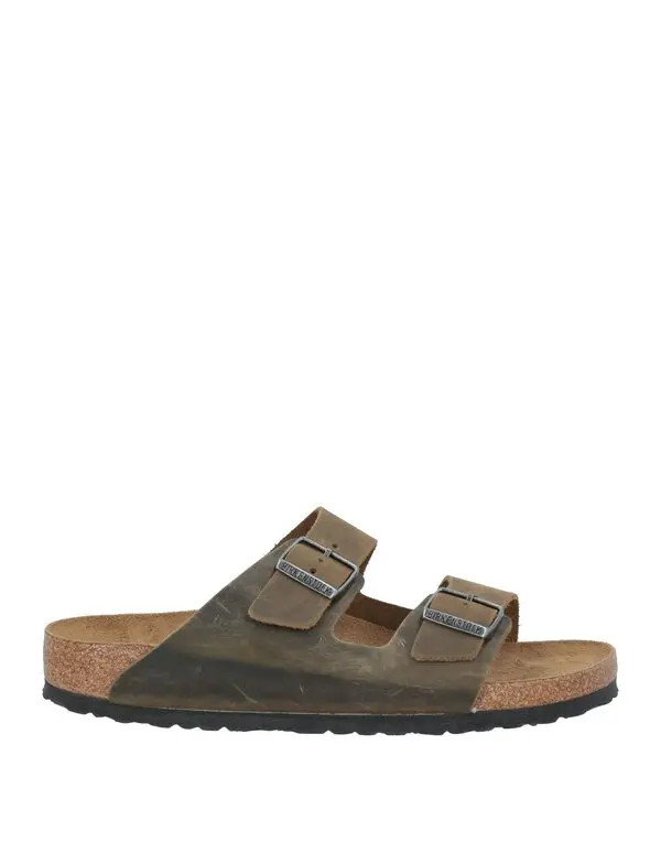 BIRKENSTOCK Sandals Khaki Size Leather