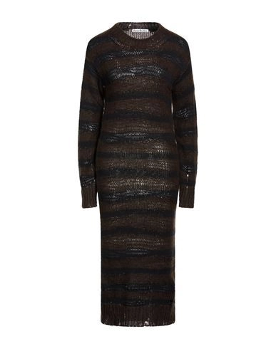 Acne Studios Midi Dress Dark Size Cotton, Acrylic, Nylon, Mohair Wool, Wool - Green