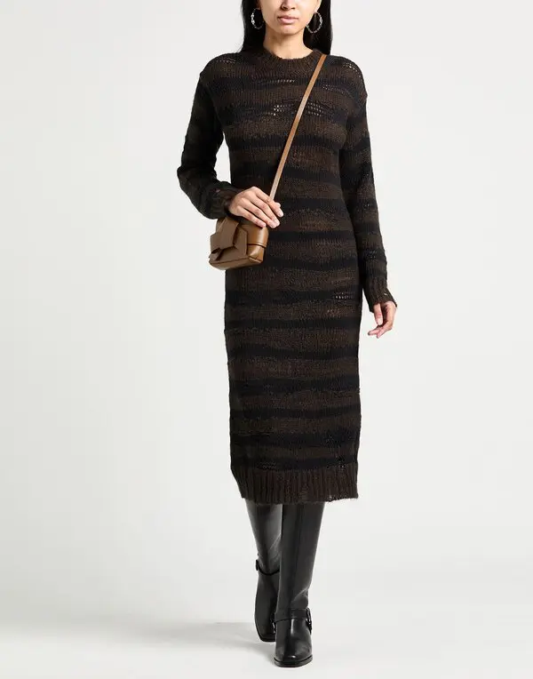 Acne Studios Striped Knit Midi Dress - Green