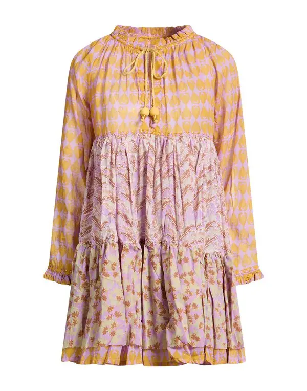 Yvonne S Mini Dress Lilac Size Cotton