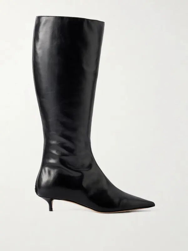 JIMMY CHOO Leather Knee High Boots - Black